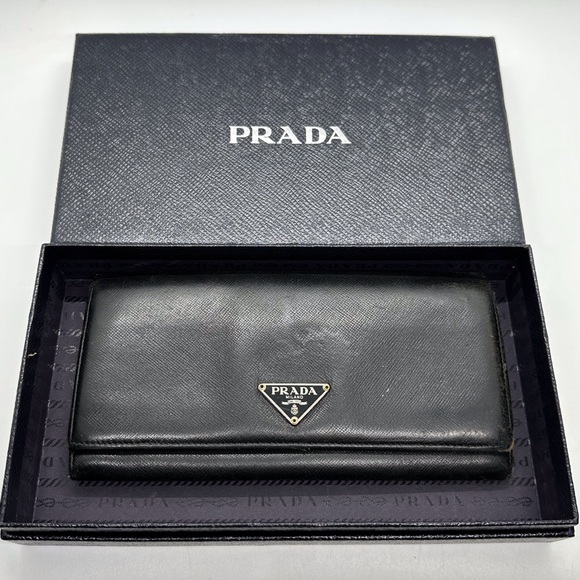 Prada | Bags | Prada Saffiano Leather Wallet W Box | Poshmark